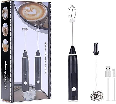 Electric Double Whisk for Baking USB Rechargeable Coffee Frother ...