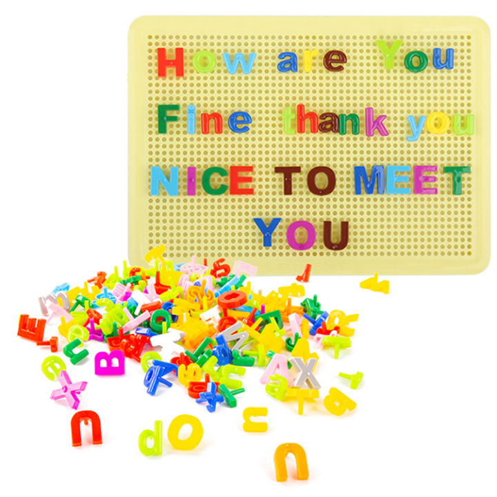 182 Pcs Set Alphabet ABC Words Pin - Peg Board Puzzle - ABC Puzzle ...
