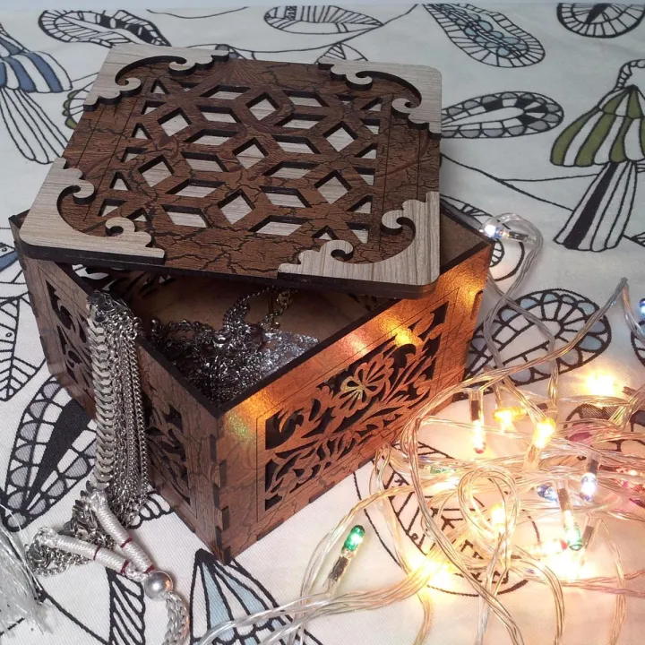 Laser Cut MDF Jewellery Box, Storage Box, Decorative Box | Daraz.pk