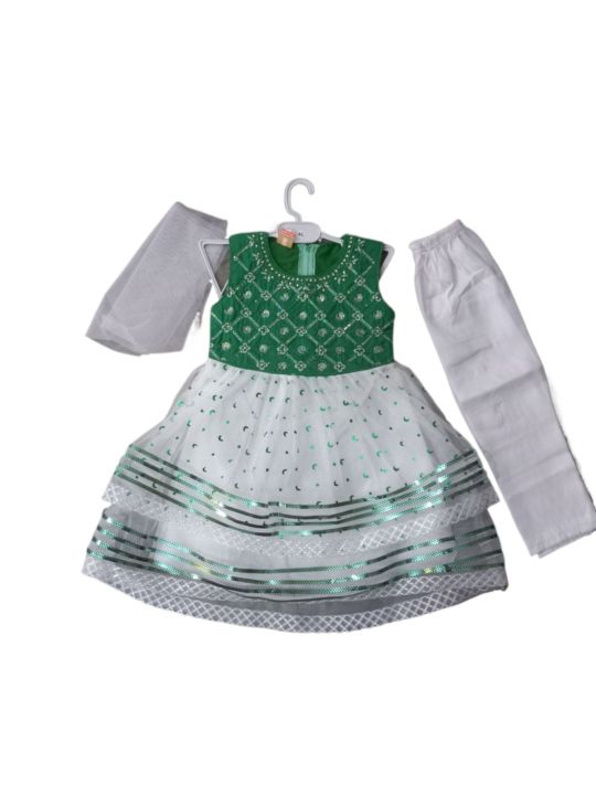 14 August Independence Day Net Frock for Girls: Celebrate 14 August in ...
