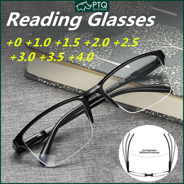 Half Frame Reading Glasses Ultra Light Resin Glasses Large Frame ...