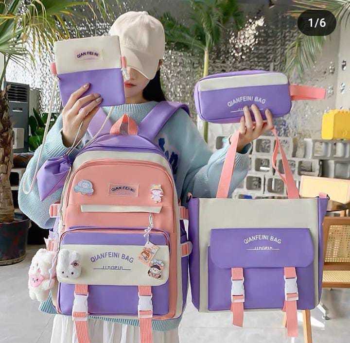 EFASHION 2024 GirlsLaptop Backpack 5 Pcs Set School Bags For Teenage ...