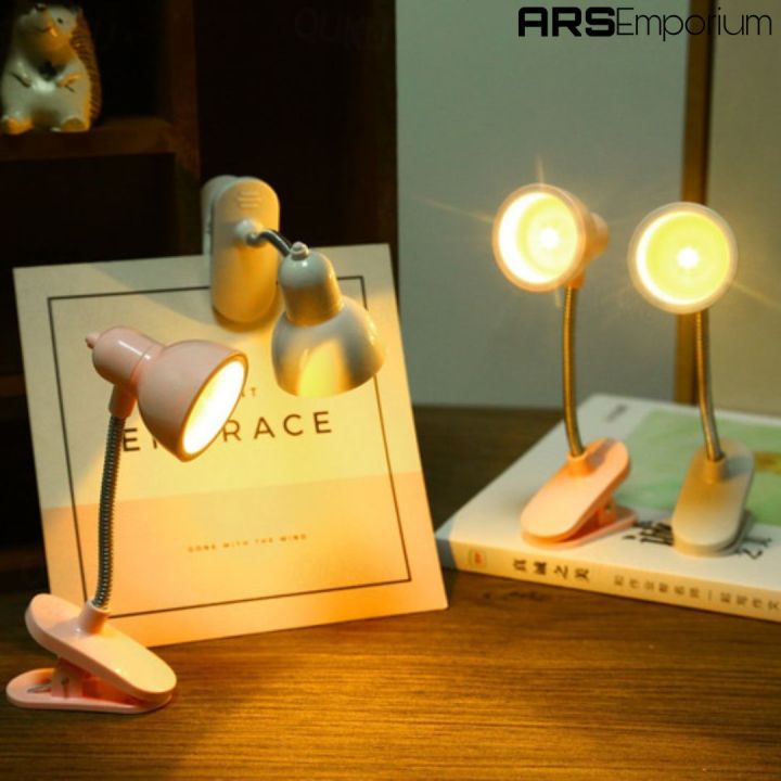 Mini Clip-On Desk Lamp with Flexible Neck and Rotating Base - Portable ...
