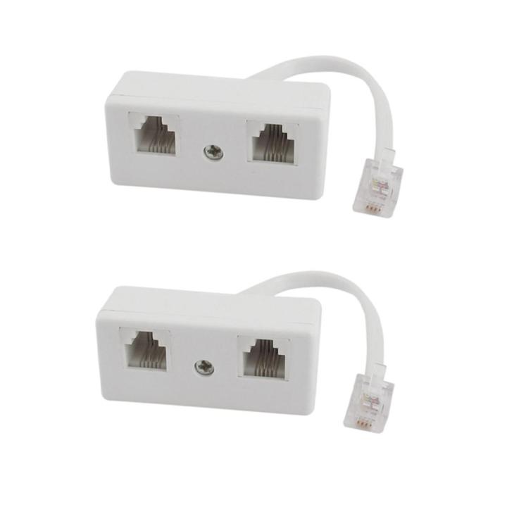 6P4C RJ11 Male to Dual Female Telephone Line Splitter Connector | Daraz.pk