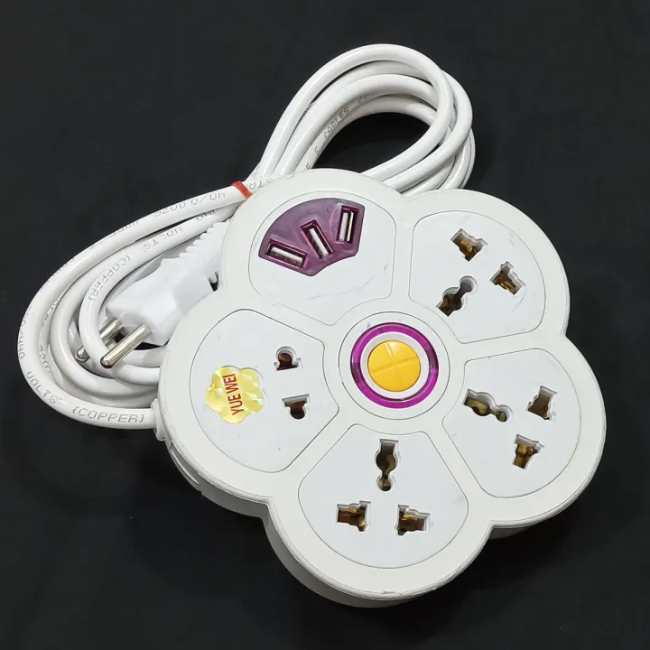 High Grade Electric Socket 4 Outlets & 3 USP Ports Extension Socket ...