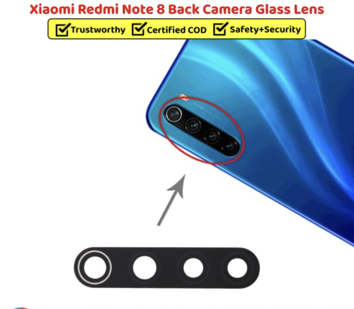 Xiaomi Redmi Note 8 Back Camera Lens Glass Replacement Parts | 100% ...