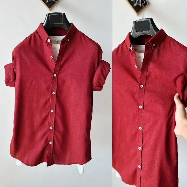 Casual Shirt for Men and Boys - Formal and Party Wear - Plain Chambray ...