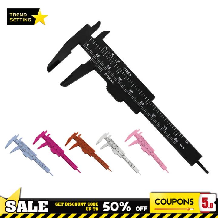 Mini 0-80mm Double Scale Plastic Vernier Caliper Ruler Measuring ...