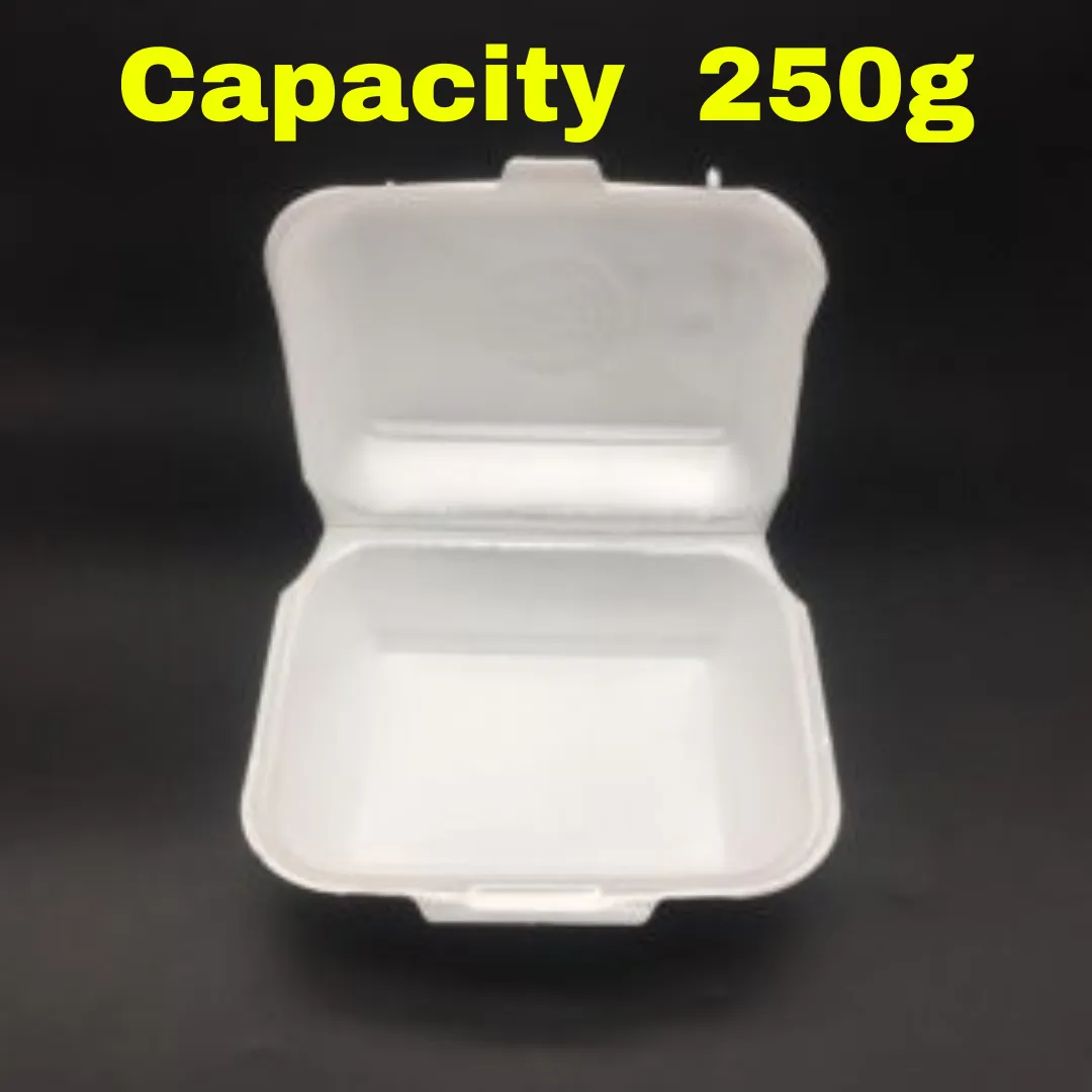 Disposable Foam Food Box Container For Snack/Biryani/Food (Capacity 250 ...