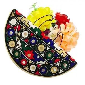 Traditional Half Moon Shaped Clutch Purse Size 9x5 Inches Hand Made ...