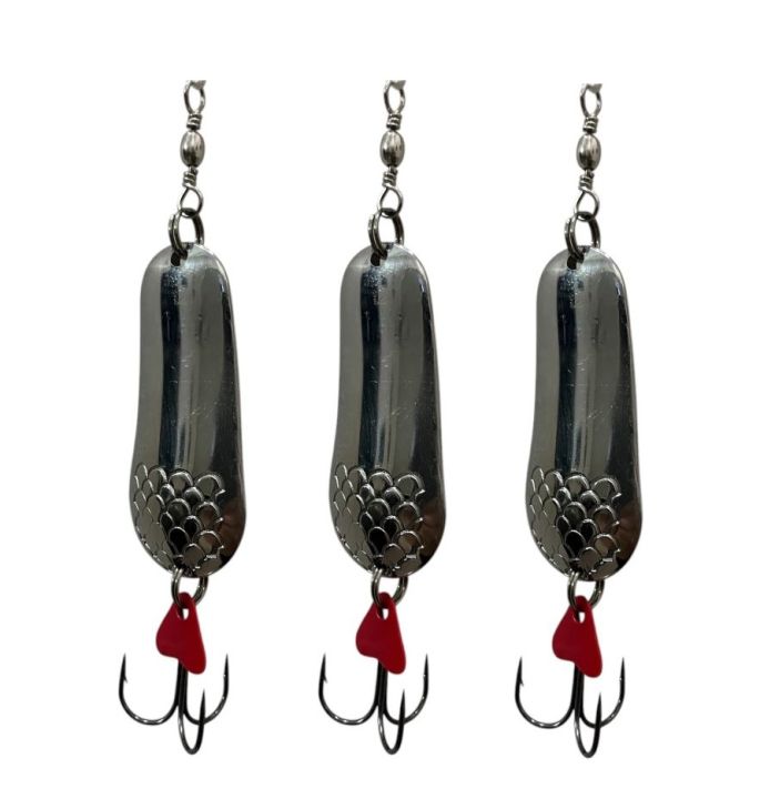 Geoffrey I 3 pcs XL Mahsheer Spoon Fishing Tackle Bait Lure with Swivel ...