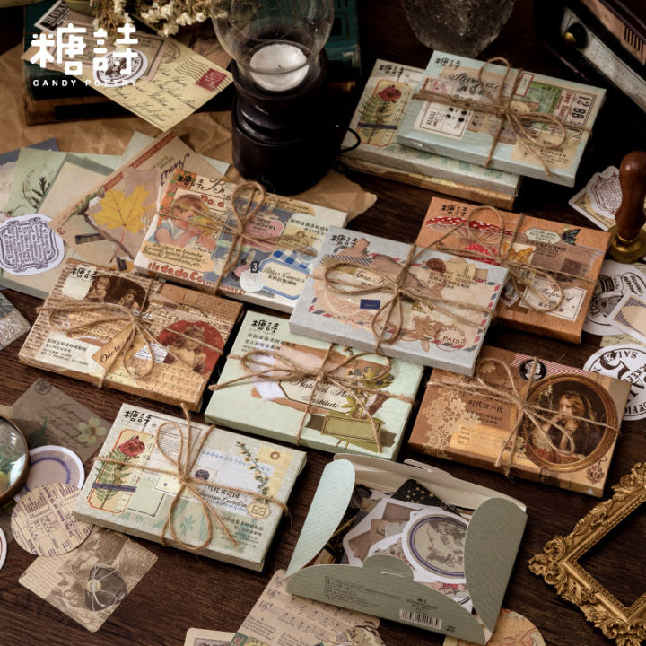 60pcs/1lot Kawaii Stationery Stickers Retro Memory Room Series Junk ...