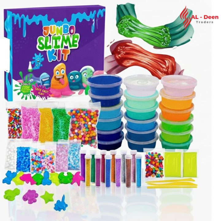 Jumbo Slime Activity Kit – 24 Slime Cups + 12 Glitter Bottles + 10 ...