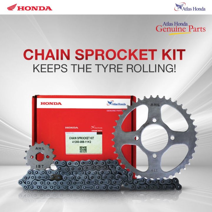 Atlas Honda Chain Sprocket Kit CD70 | Daraz.pk