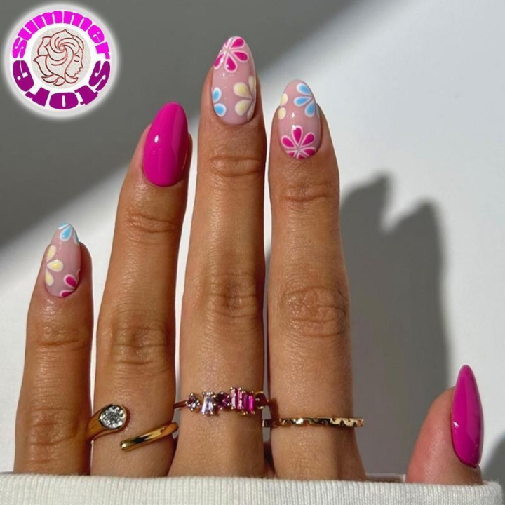 SUMMER Fake Nails Wear Armor Fake Nails Solid Color Printing Removable ...