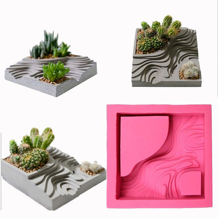 Square Terrace Flowerpot Epoxy Resin Mould Silicone Potting Mould DIY ...