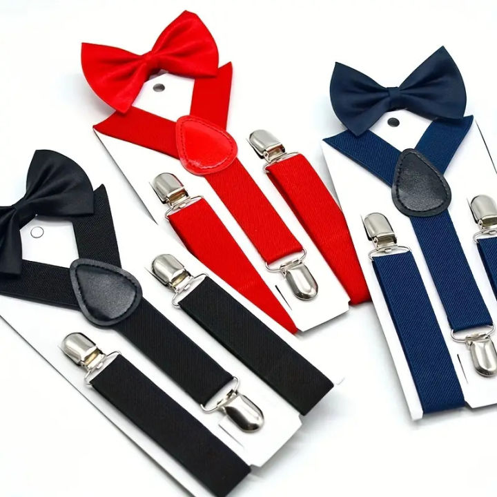 Imported Adjustable Suspender Galace With Bow Tie For Kids (All Ages ...