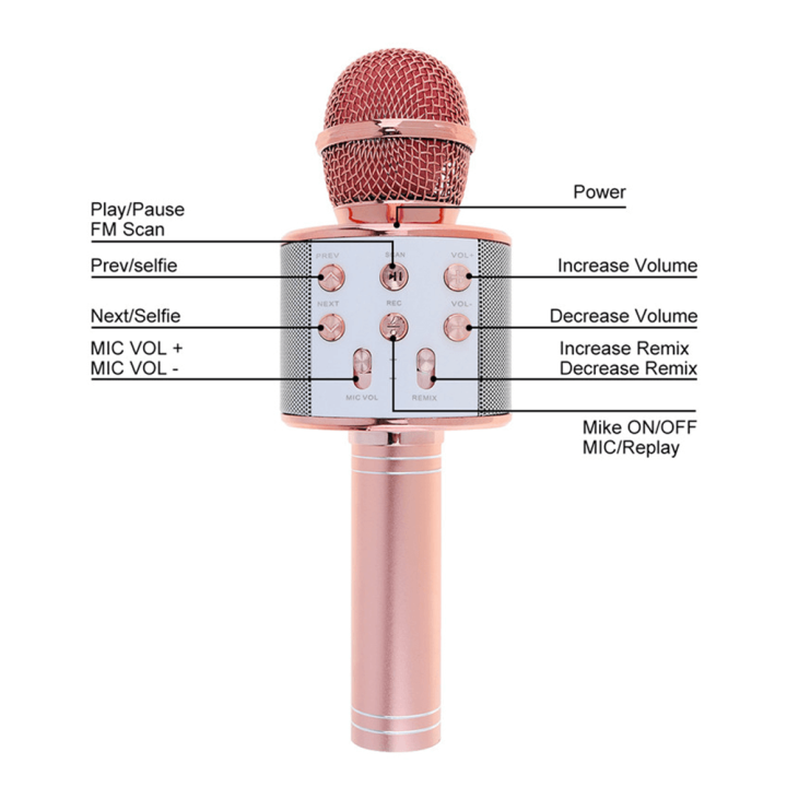Handheld wireless microphone WS858 kids wireless karaoke microphone USB ...