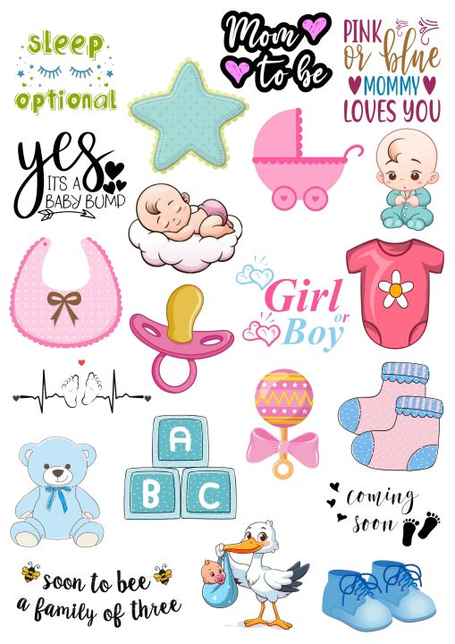 New Born Baby Stickers Welcome Baby Stickers Gender Reveal Stickers 21 ...