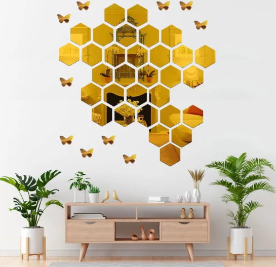Acrylic Hexagon Wall Art (5x5 Inch) – Modern Home & Office Decor – Peel ...
