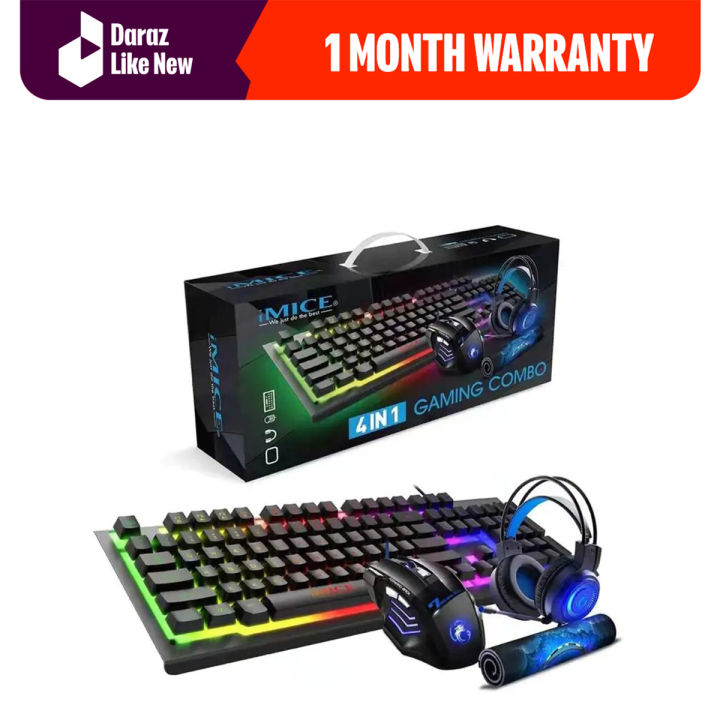 IMICE 4 IN 1 GAMING COMBO - MOUSE - KEYBOARD-MOUSE PAD - HEADPHONE ...