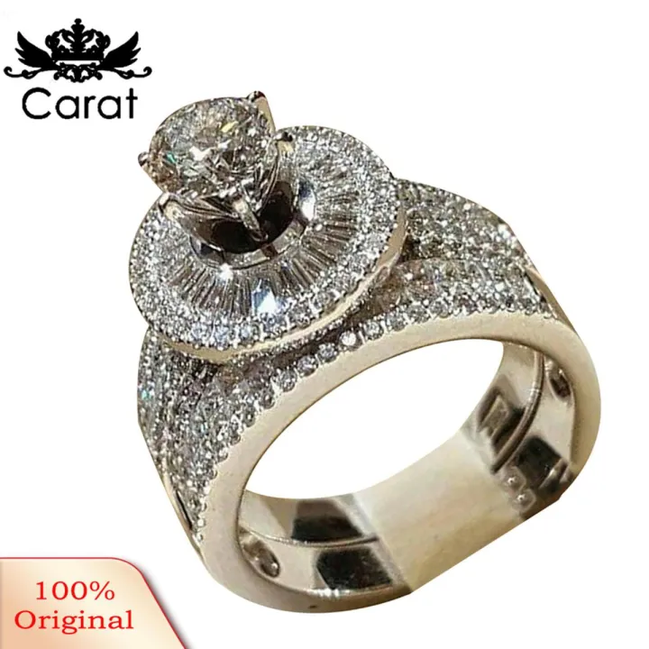 Carat Engagement Ring Round Pallet Eight Claws Round Pallet Ring | Daraz.pk