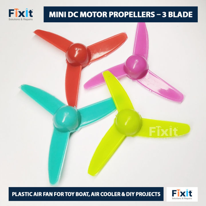 Mini DC Motor Propellers – 3 Blade Plastic Air Fan for Toy Boat, Air ...