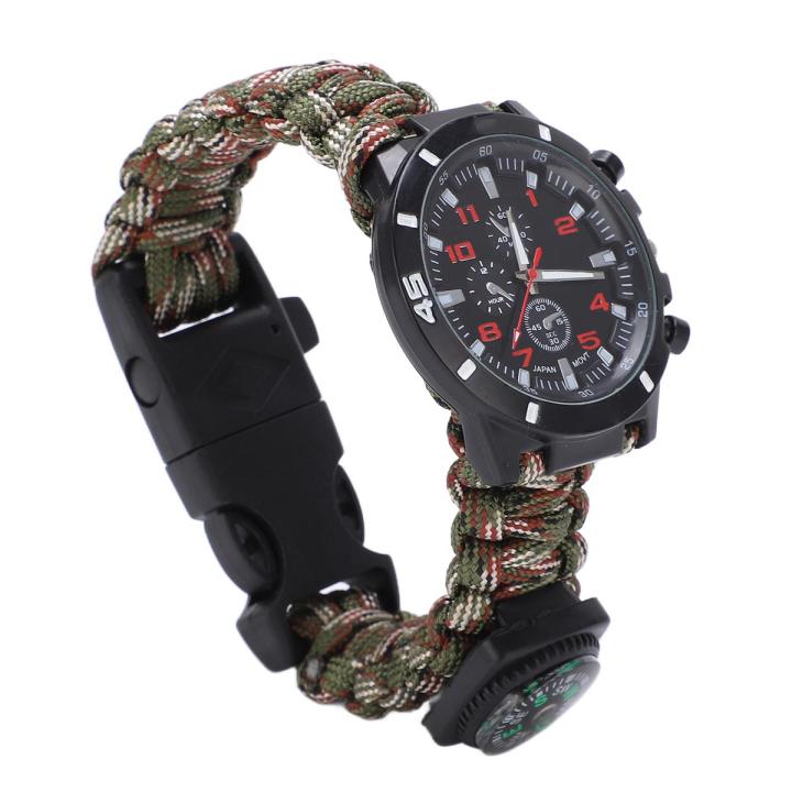 Chenba Tan 6 in 1 Survival Wrist Watch Multifunctional Outdoor Gear for Man and Women Emergency ...