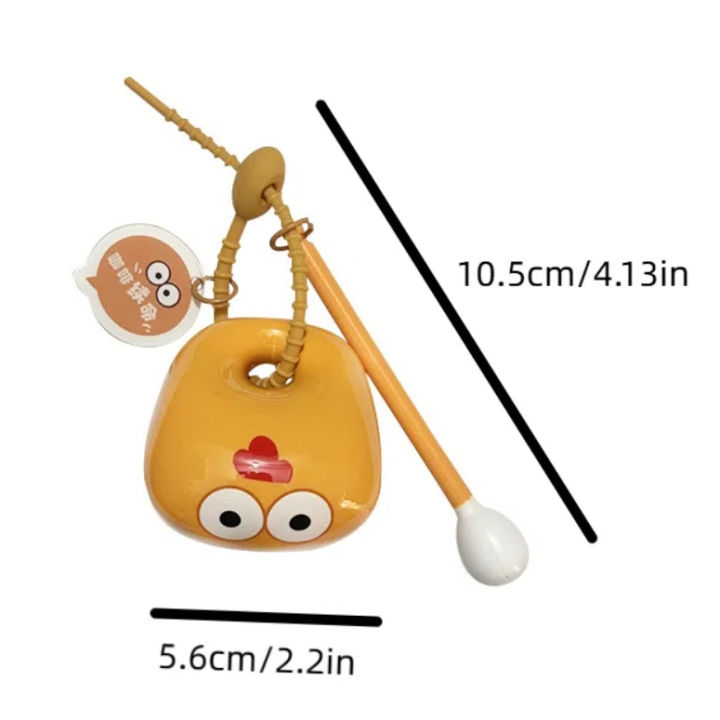 Funny Silica Gel Wooden Fish Keychain Cluck PVC Chick Key Ring Three ...