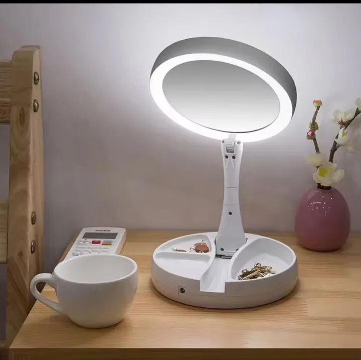 Portable LED Makeup Mirror with 10X Magnification | Lighted Vanity ...