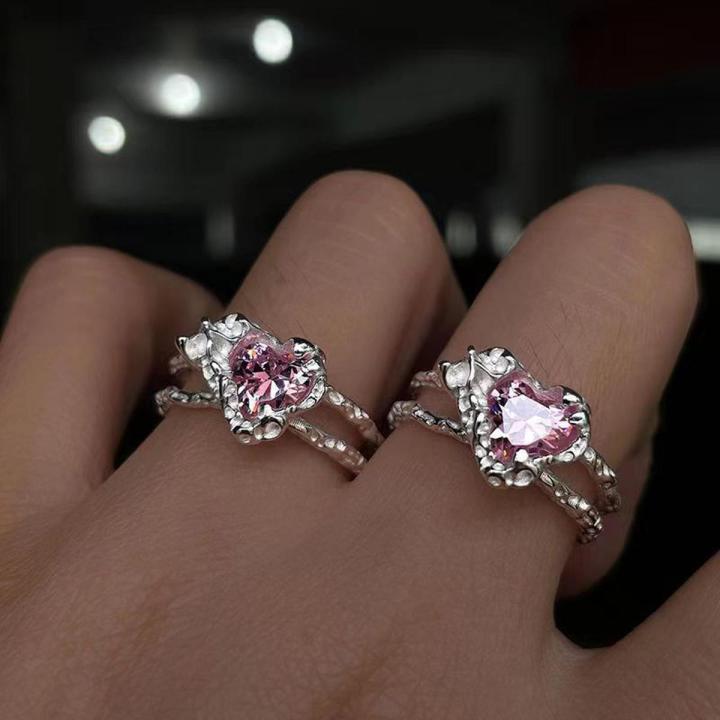 【Sooledead】1PC Fashion Sweet Pink Open Rings for Girl Adjustable | Daraz.pk