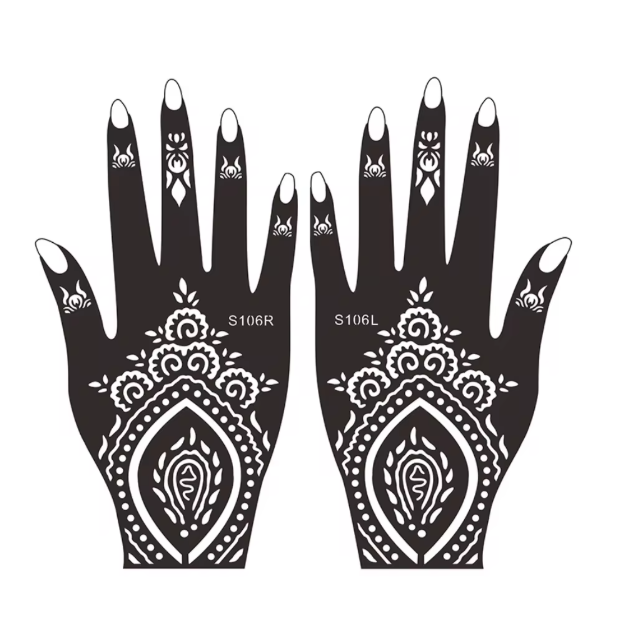 Mehndi Stickers | Mehndi Stickers for Girls Hand | Mehndi Stencils ...