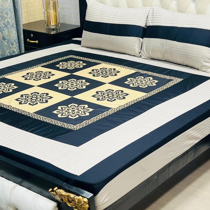 Embriodered Bedsheet Set King Size Patchwork Embriodered Bedsheet Double Bed Export Quality ...