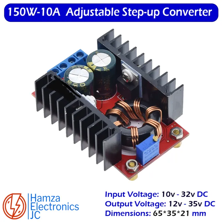 150W 6A Adjustable Boost Converter Module DC-DC Car 10-32v to 12-35v ...
