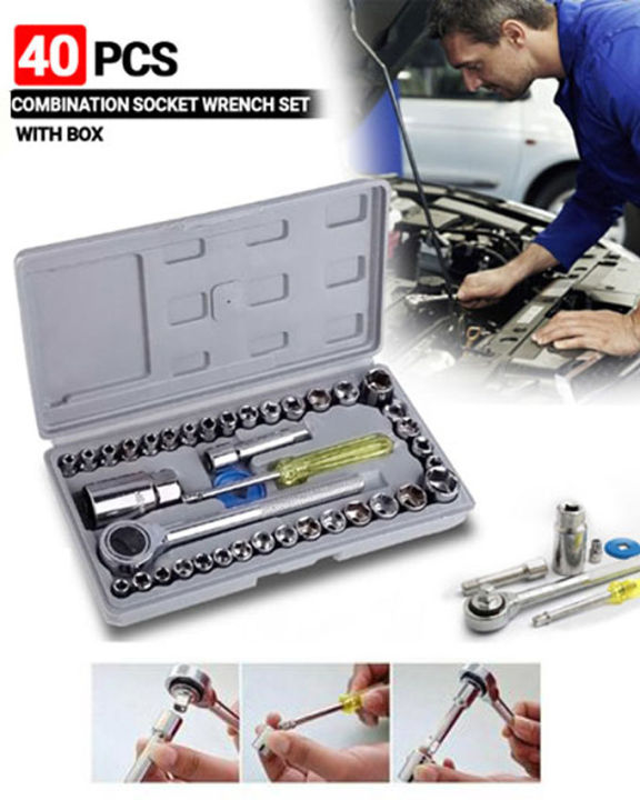 40PCS Ultimate Socket Wrench Set – Your Complete Repair Solution | Daraz.pk