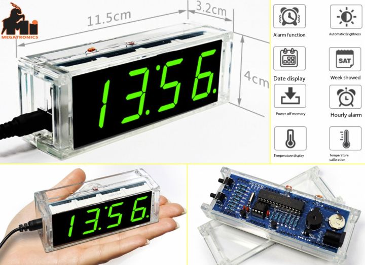DIY Digital Clock Kit 51 Single Chip Microcomputer Alarm Clock Light ...
