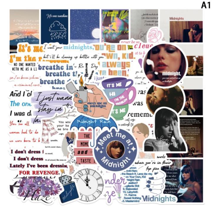 50PCS Mixed Alison Swift Taylor Folk Song Stickers Laptop Guitar ...