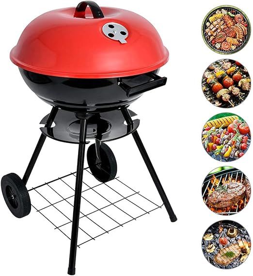 Portable Charcoal Football Grill Round Barbecue Charcoal Backyard ...