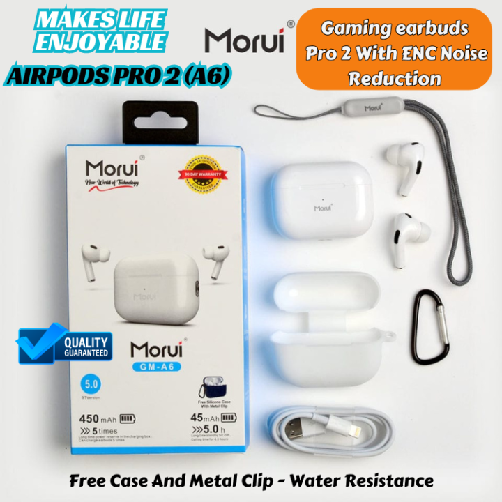 Highq Quality Morui Airpods Pro 2 (A6) - ENC Noise Reduction Wireless ...
