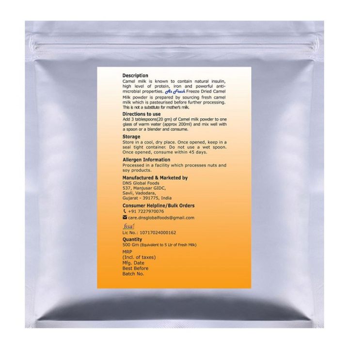 As Fresh Freeze Dried Camel Milk powder-2 kg (Freeze Dried, 100% Pure ...