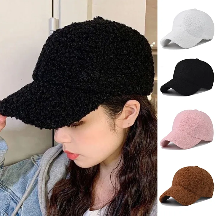 Winter Fur Baseball Cap Hat Women Unisex Fashion Fuzzy Hip Hop Caps ...