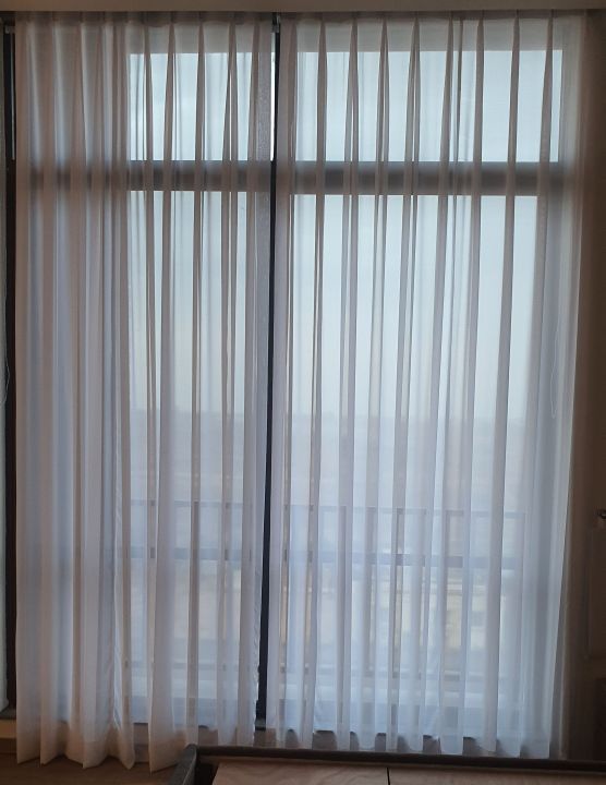 White Sheer Chiffon Curtains for Bedroom – Privacy Curtain for Window ...