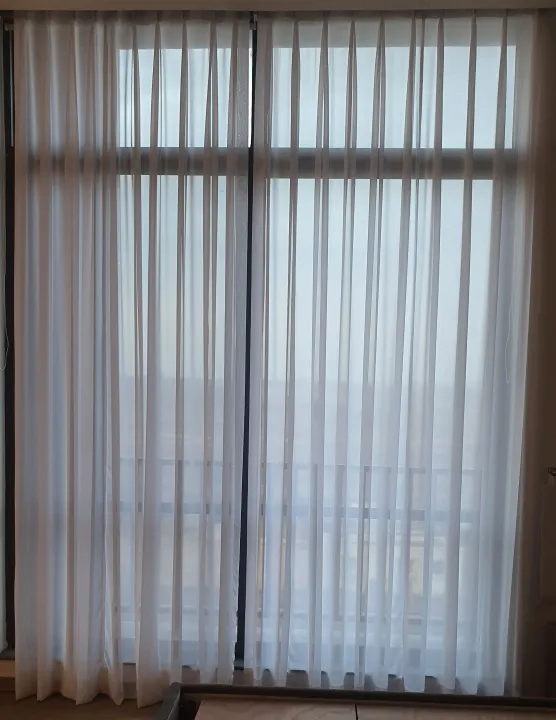 White Sheer Chiffon Curtains for Bedroom – Privacy Curtain for Window ...
