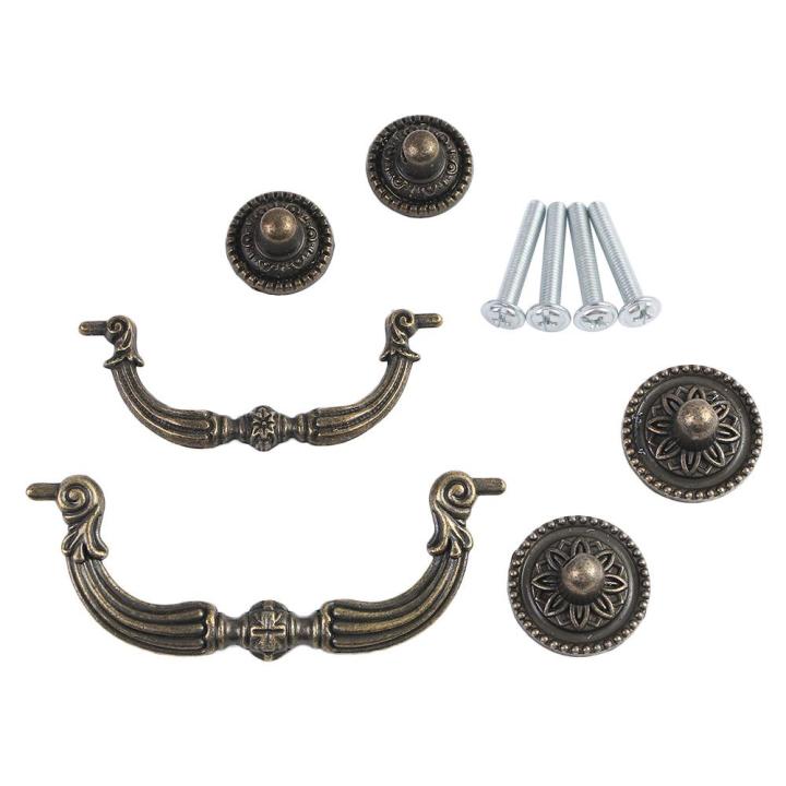 Decorative Retro Pulls Handles Wood Case for Drawer Hardware Furniture ...