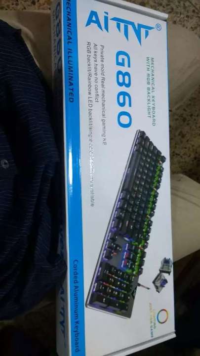 AiTNT G860 Gaming Full Mechanical Keyboard with RGB Backlit Rainbow led ...