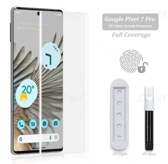 Google pixel 7 Pro UV Clear 3D Tempered Glass Full Coverage Screen ...