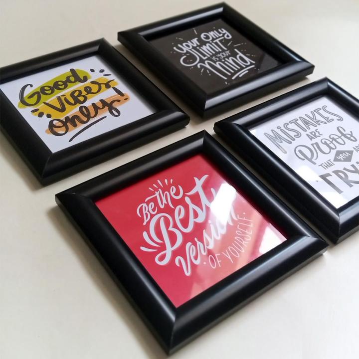 Motivational Quotes Frames - Glass Front with Free Print 5x5 inch Home ...