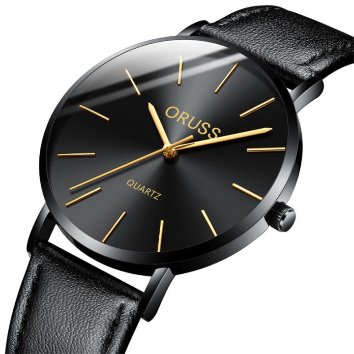 New Oruss Men's and Ladies' Watches Simple Ultra-Thin Belt Korean ...