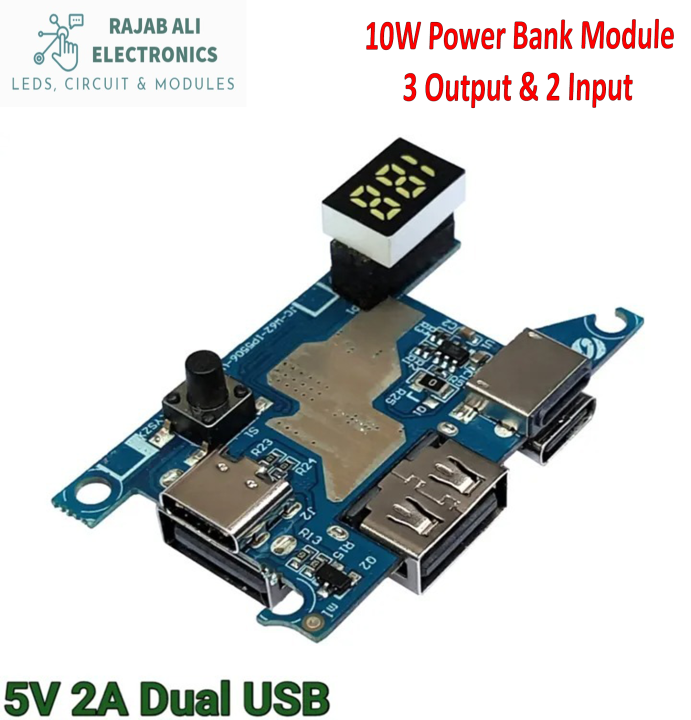 Display LED Dual USB 10W Type-C USB Mobile Power Bank 18650 Charging ...
