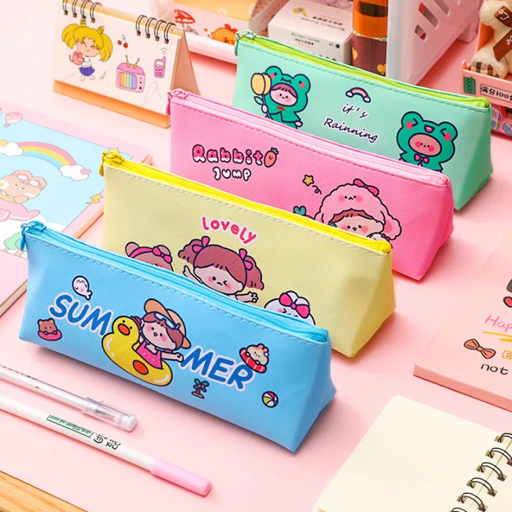 Mango Tech Colorful Soft Pencil Case For Girls Kawaii Cartoon Girl ...